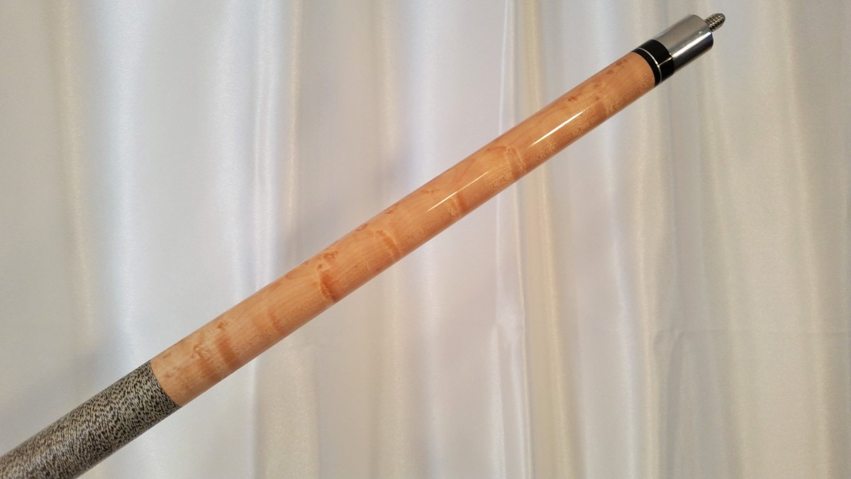 Tim Scruggs Custom Pool Cue Stick with two shafts for sale.
