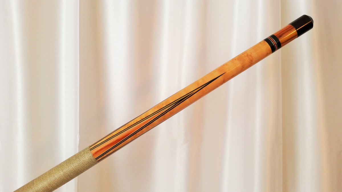 Tim Scruggs Custom Pool Cue with TS Joint Protectors For Sale