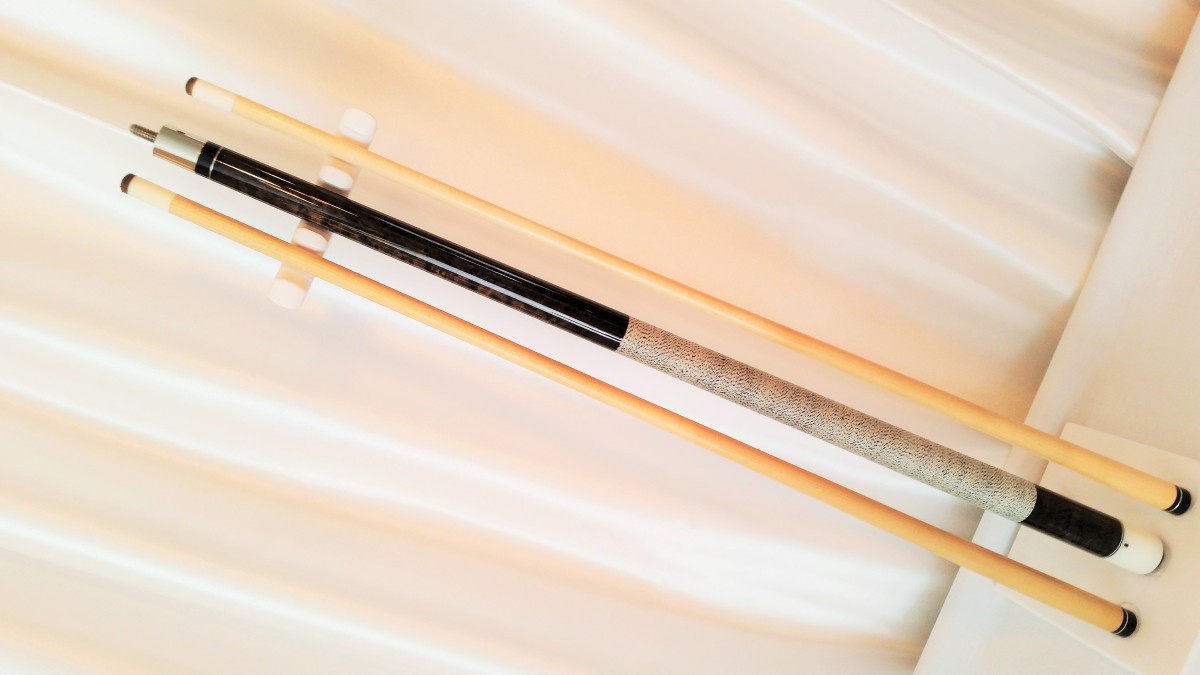 Tim Scruggs Custom Pool Cue Stick with 2 Shafts For Sale.