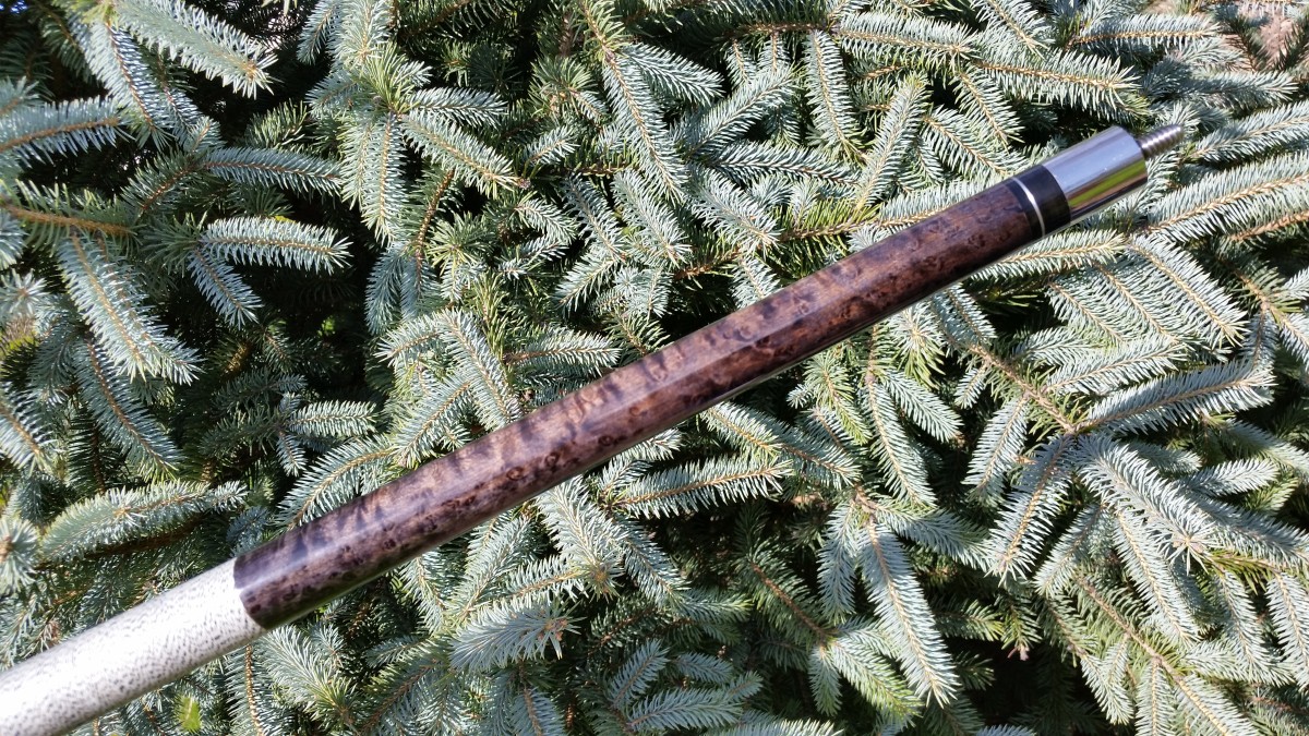 Tim Scruggs Custom Pool Cue Stick with 2 Shafts For Sale.